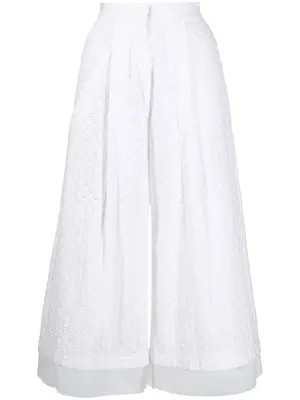 Viktor & Rolf Embroidered Cotton Broderie Anglaise A-line Skirt