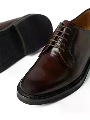 Brunello Cucinelli Almond-toe Leather Oxford Shoes