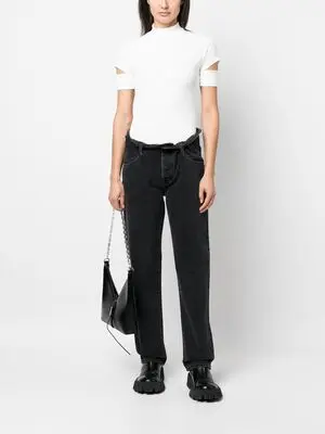 Helmut Lang Ribbed Cut-out Top