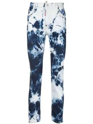 Dsquared2 Tie-dye Print Straight Trousers