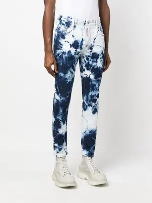 Dsquared2 Tie-dye Print Straight Trousers