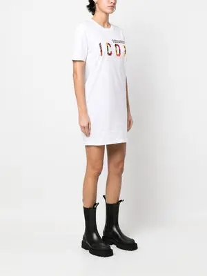 Dsquared2 Icon Sunset Palm T-shirt Dress