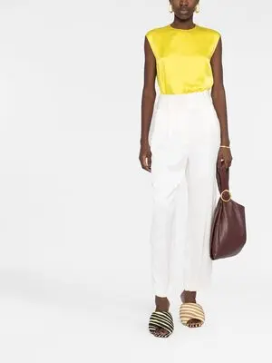 Stella McCartney Satin-finish Sleeveless Blouse - Yellow