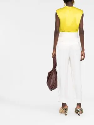Stella McCartney Satin-finish Sleeveless Blouse - Yellow