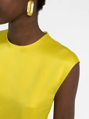 Stella McCartney Satin-finish Sleeveless Blouse - Yellow