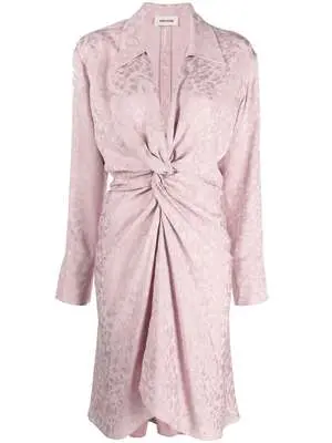 Zadig&Voltaire Rozo Silk Leopard Print Dress - Pink