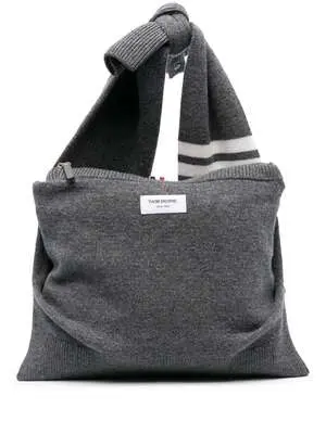 Thom Browne 4-bar Stripe Crossbody Bag - Grey
