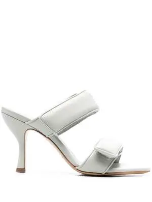 GIABORGHINI X Pernille Perni 90mm Leather Mules - Grey