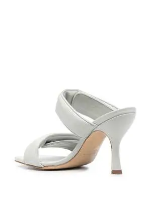 GIABORGHINI X Pernille Perni 90mm Leather Mules - Grey