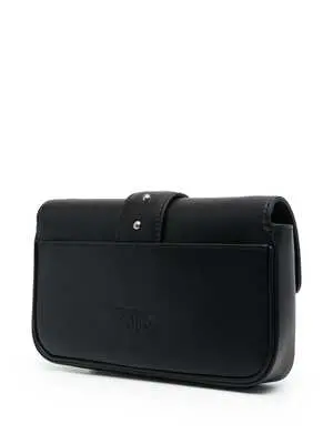 Pinko Love Birds Diamond Cut Buckle Small Crossbody Bag - Black
