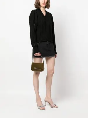 Blumarine Rhinestone-embellished Mini Bag - Green