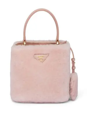 Prada Mini Shearling Panier Tote