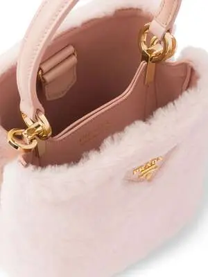 Prada Mini Shearling Panier Tote