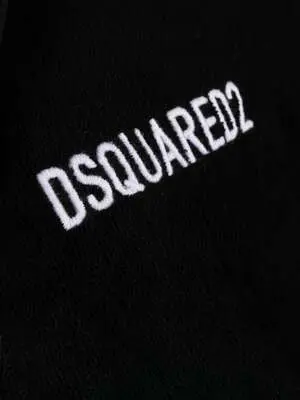 Dsquared2 Logo-detail Hooded Bathrobe - Black