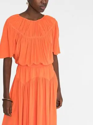 Marni Gathered-detailing Silk Midi Dress