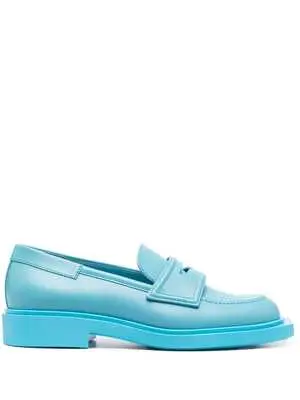 3JUIN Leather Penny Loafers - Blue