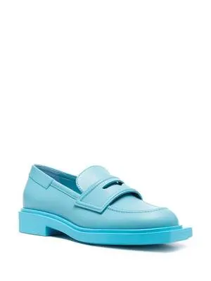 3JUIN Leather Penny Loafers - Blue