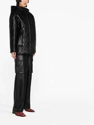STAND STUDIO Everlee Quilted Faux-leather Jacket