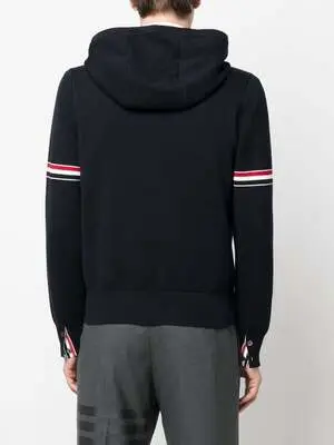 Thom Browne Striped Zip-up Hoodie - Blue