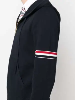 Thom Browne Striped Zip-up Hoodie - Blue