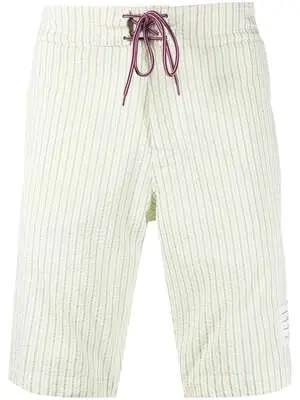 Thom Browne Striped Swimming Shorts - Green