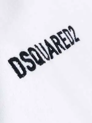 Dsquared2 Logo-detail Hooded Bathrobe - White
