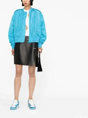 Off-White Diag-stripe Print Bomber Jacket - Blue