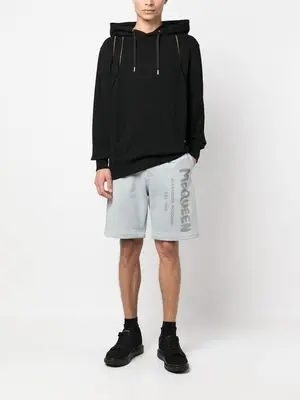 Alexander McQueen Graffiti-print Track Shorts - Blue