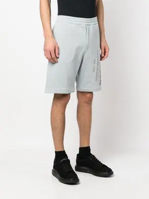 Alexander McQueen Graffiti-print Track Shorts - Blue
