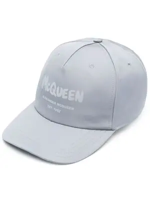 Alexander McQueen Logo-Print Baseball Cap Grey