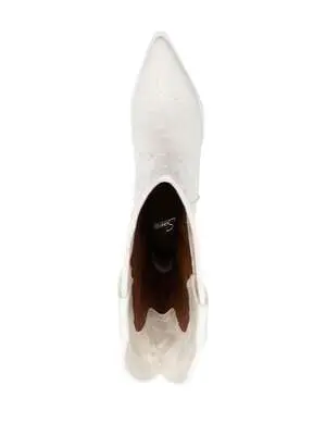 SONORA 40mm Western-style Leather Boots - White