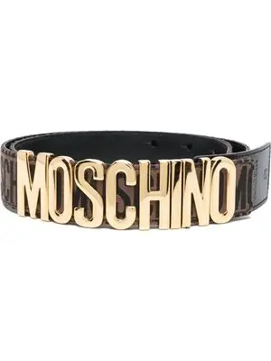 Moschino Fantasia Leather Belt - Brown