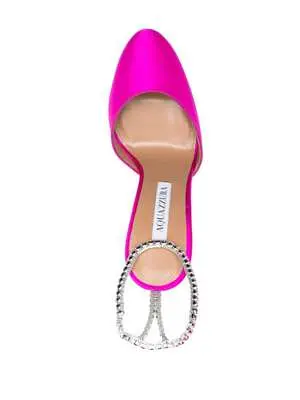 AQUAZZURA 110mm Crystal-embellished Satin Pumps