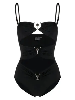 Christopher Esber Square Neck Cut-out Swimsuit - Black