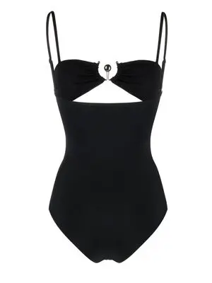 Christopher Esber Square Neck Cut-out Swimsuit - Black
