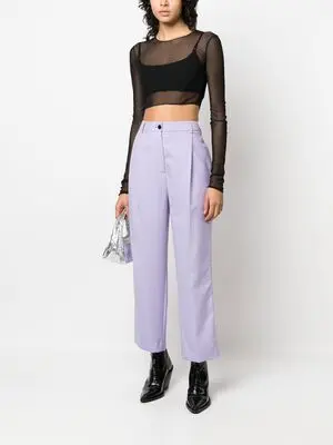 Karl Lagerfeld Cropped High-waisted Trousers