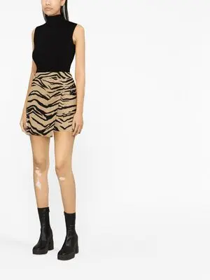 Stella McCartney Zebra-print Wrap Miniskirt