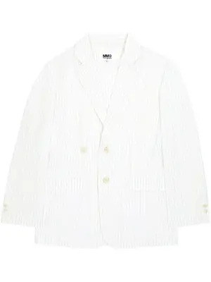 MAISON MARGIELA Pinstriped Single-breasted Blazer - White