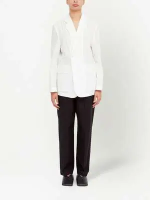 MAISON MARGIELA Pinstriped Single-breasted Blazer - White