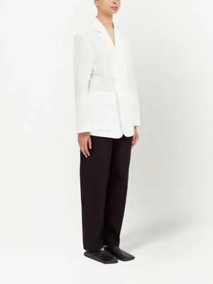 MAISON MARGIELA Pinstriped Single-breasted Blazer - White
