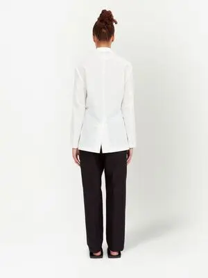 MAISON MARGIELA Pinstriped Single-breasted Blazer - White