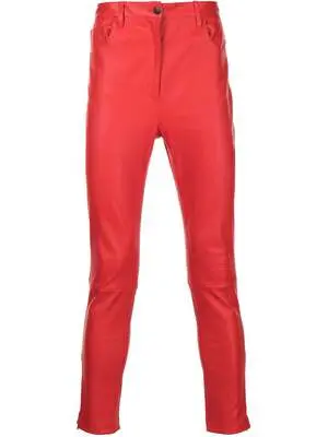 ROMEO HUNTE Slim-fit Leather Trousers