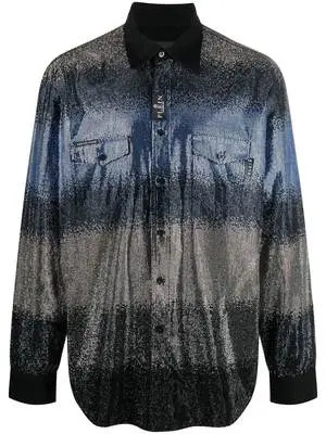 Philipp Plein Striped Sequin Shirt