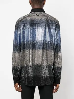 Philipp Plein Striped Sequin Shirt