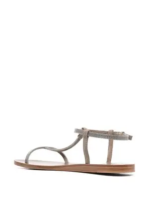 Brunello Cucinelli Embellished T-bar Sandals