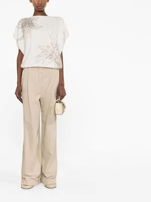 Brunello Cucinelli Pleated Detail Wide-leg Trousers