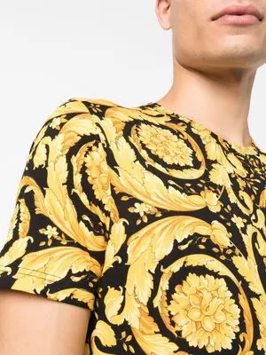 Versace Baroque-print Crew Neck T-shirt