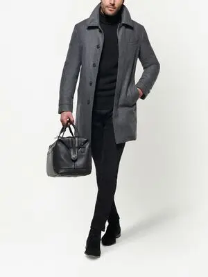 NORWEGIAN WOOL Down-lined Wool Coat - Grey