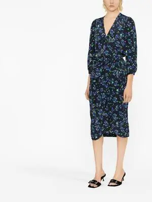Zadig&Voltaire Draped Floral-print Midi Dress
