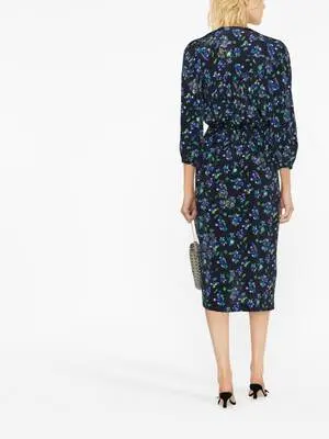 Zadig&Voltaire Draped Floral-print Midi Dress